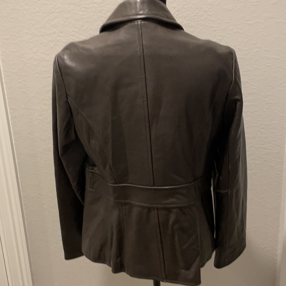 Anne Klein Large, Brown Leather Jacket - Gem